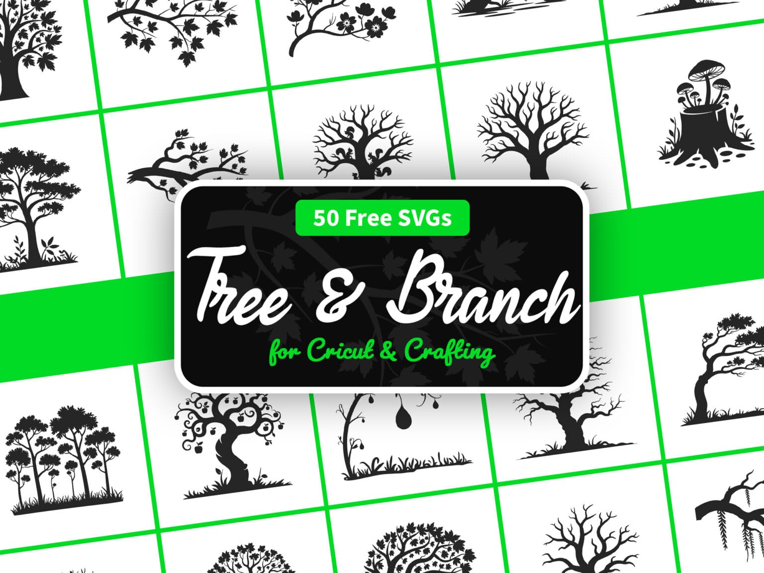 Free Tree And Branch SVG Bundle For Cricut & Silhouette (50 Files ...